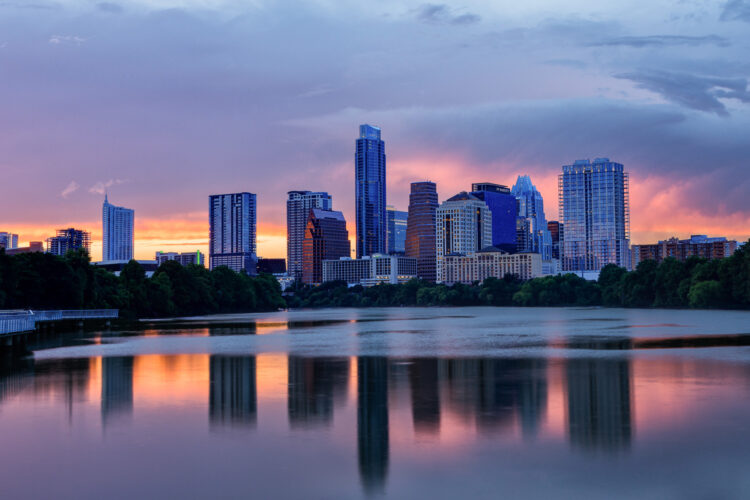 Austin Skyline at Sunset - T. Kahler Photography